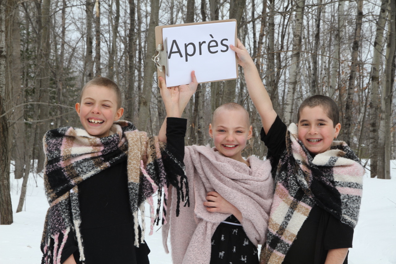 Trois élèves au fil d’arrivée du Défi têtes rasées - L’Hebdo du St-Maurice