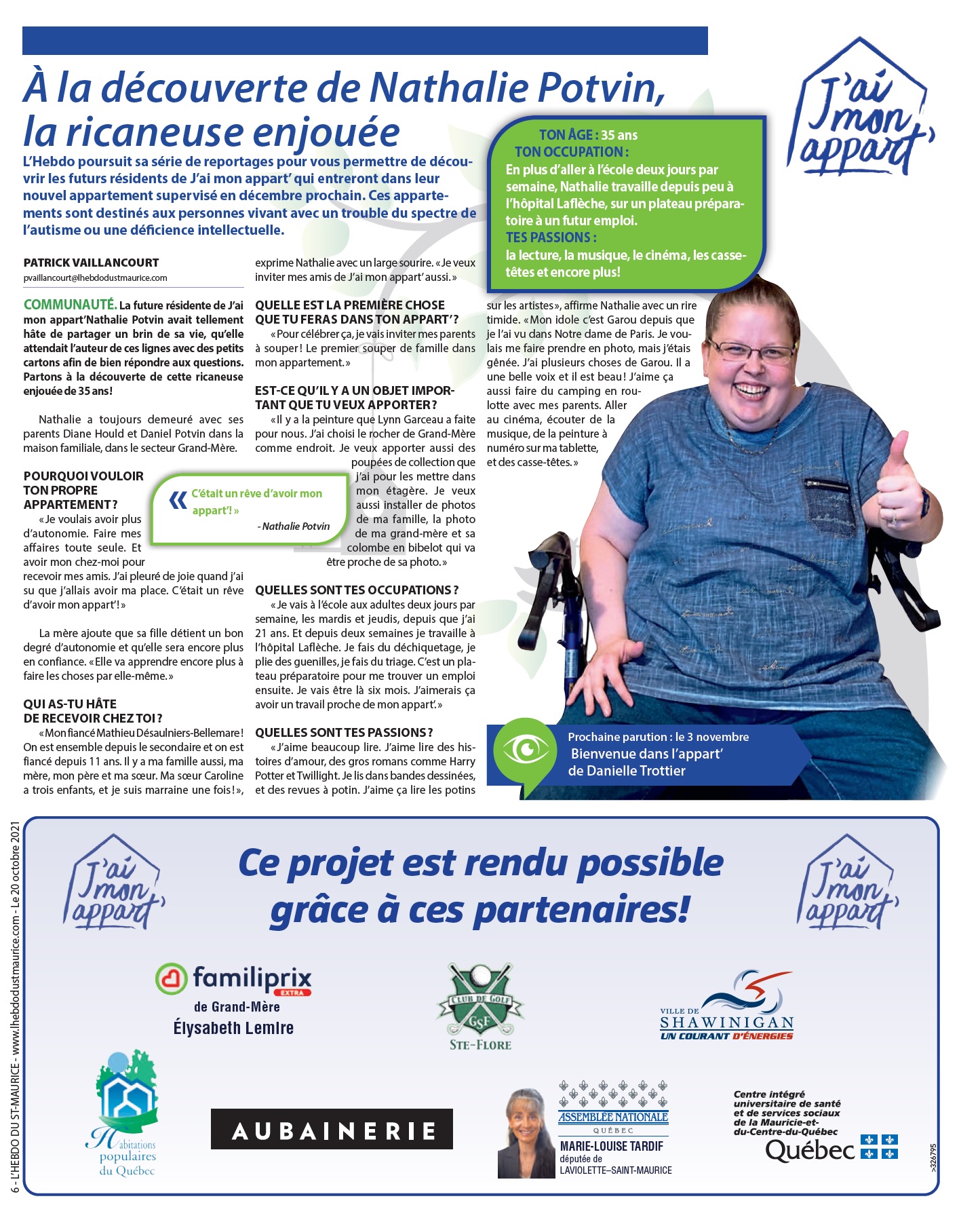 À la découverte de Nathalie Potvin, la ricaneuse enjouée - L’Hebdo du ...